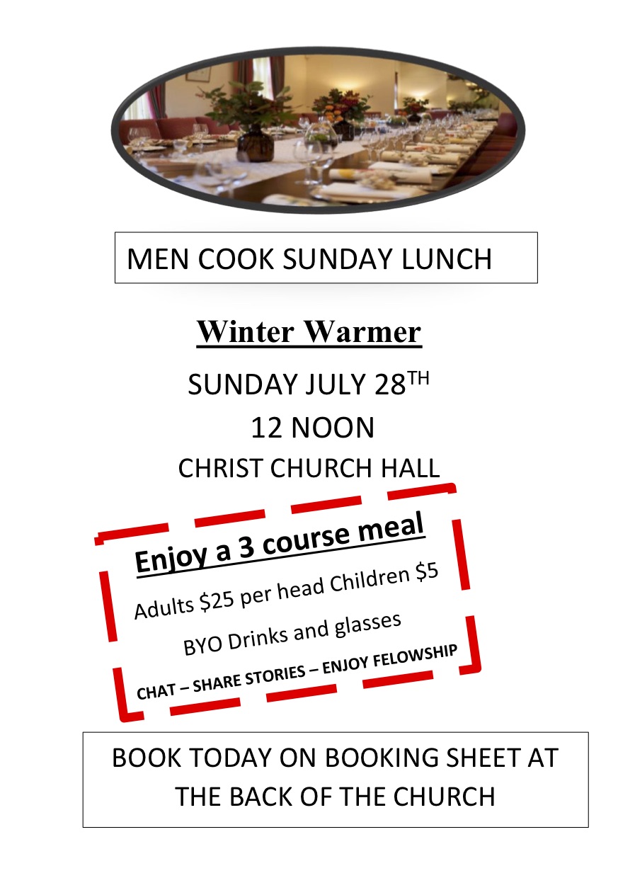 Men Cook Sunday Lunch - Welcome to the Anglican Church of Mount Gambier