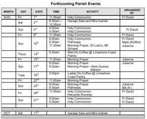 Diary Dates and Coming Events - Welcome to the Anglican Church of Mount ...